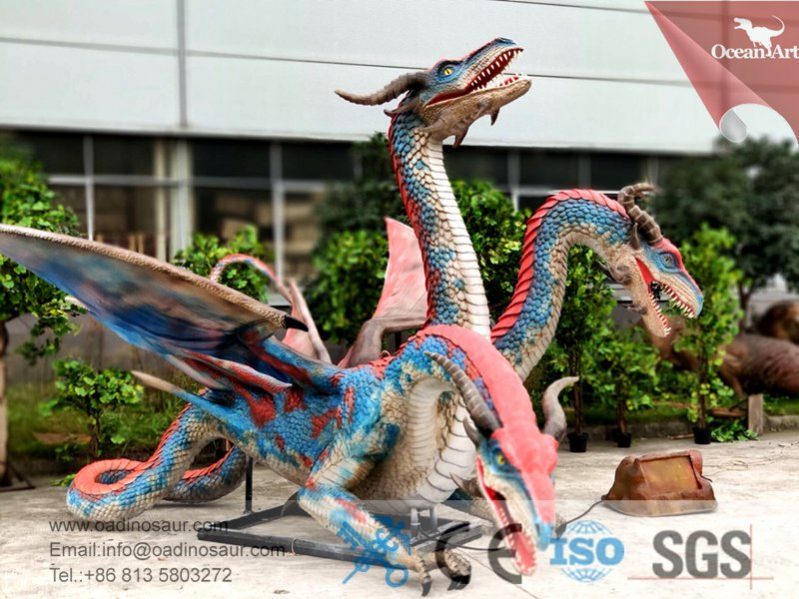 Real Size Animatronic Three-headed Dragon For Theme Park - Ocean Art ...