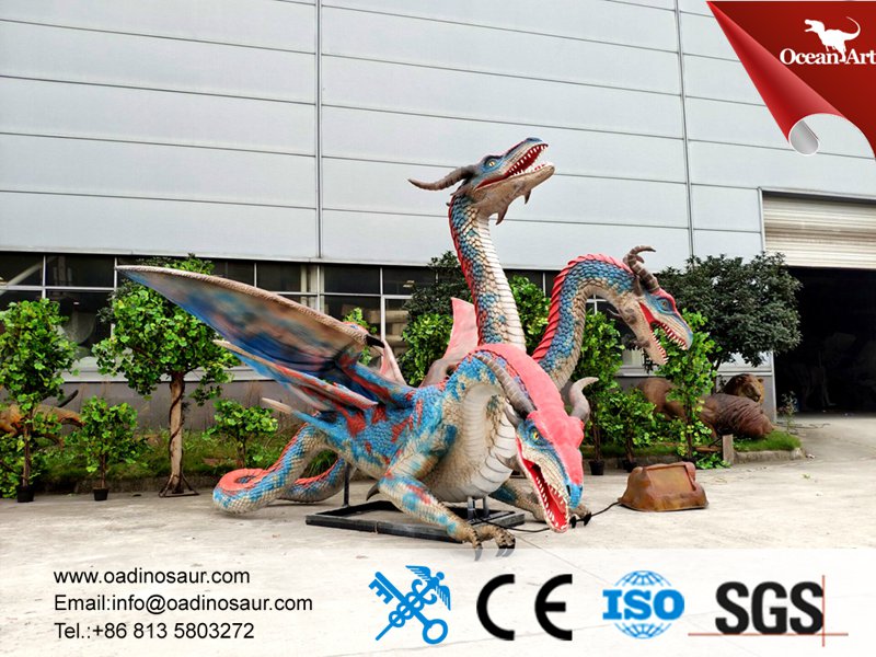 Real Size Animatronic Three-headed Dragon For Theme Park - Ocean Art ...